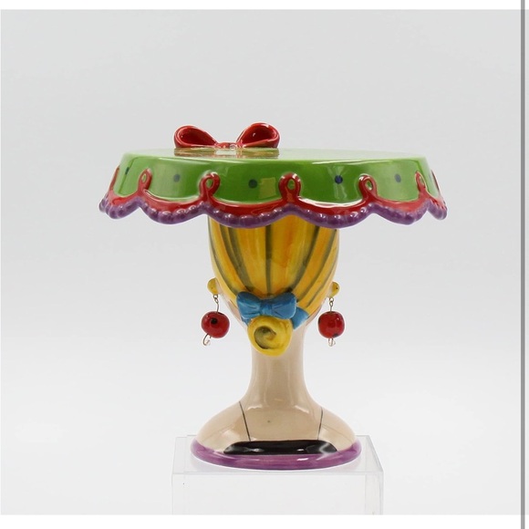 Kitchen | Colorful Ceramic Cake Stand With Bow | Poshmark